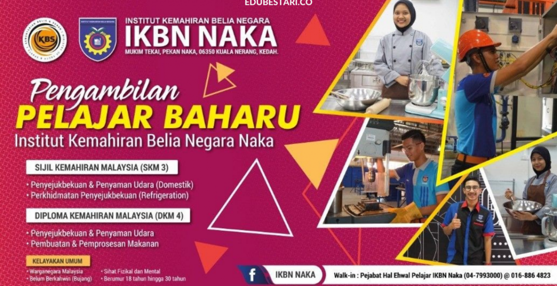 Pendaftaran Sijil & Diploma Kemahiran Malaysia Di IKBN NAKA Buat Lepasan SPM - Edu Bestari