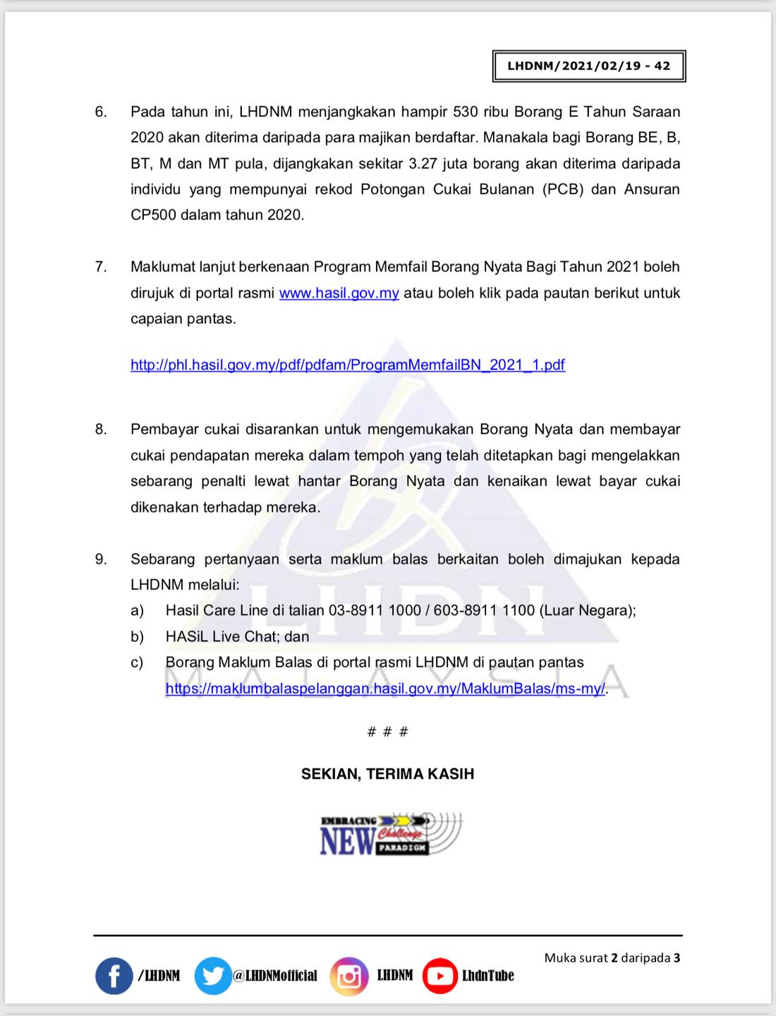 E-Filing: Serahan Borang Cukai Pendapatan 2020 Bermula 1 Mac 2021 - Edu ... E-Filing: Serahan Borang Cukai Pendapatan 2020 Bermula 1 Mac 2021 - Edu ...