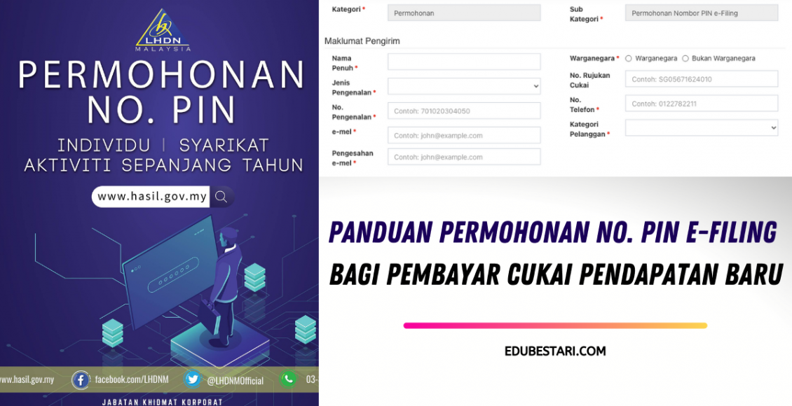 Panduan Permohonan No. Pin e-Filing Bagi Pembayar Cukai Pendapatan Baru ...