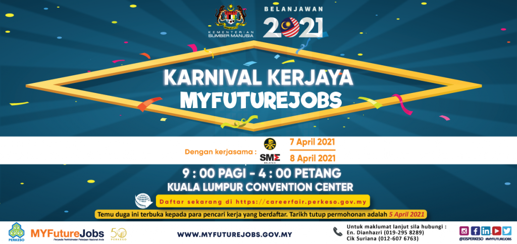 Karnival Kerjaya MyFutureJobs 2021: Pelbagai Jawatan Disediakan, Daftar Sekarang - Edu Bestari