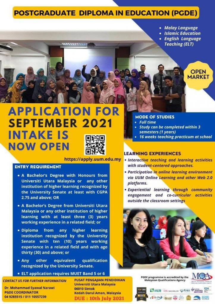 Tawaran Diploma Pendidikan Lepasan Ijazah (DPLI) UUM Ambilan September ...