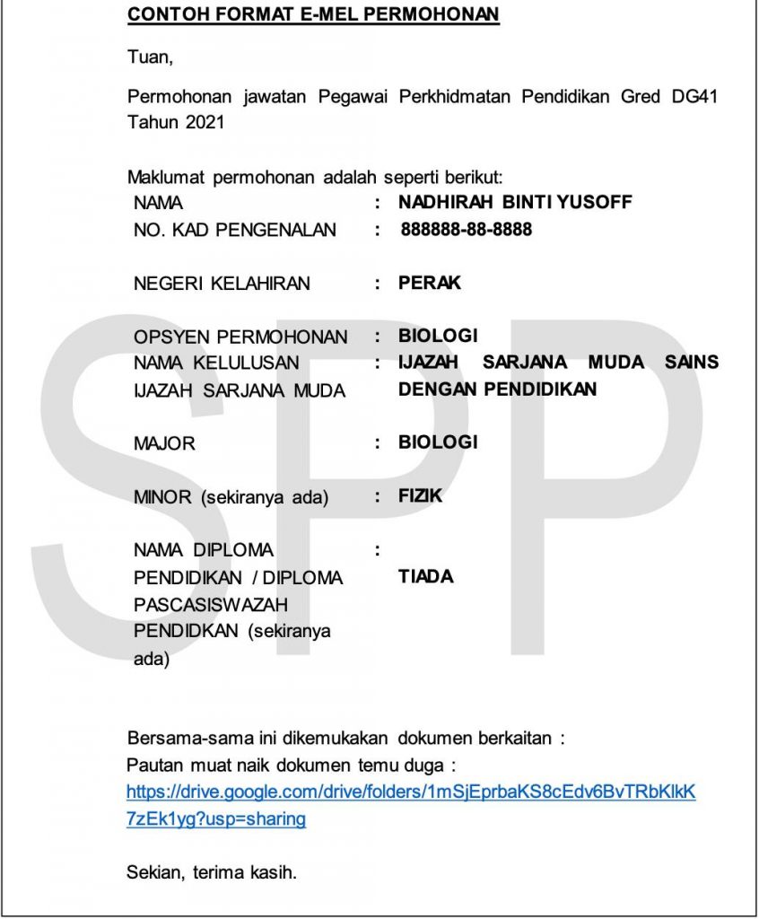 Format Emel Permohonan Opsyen Calon Guru & Panduan Hantar Email Yang ...