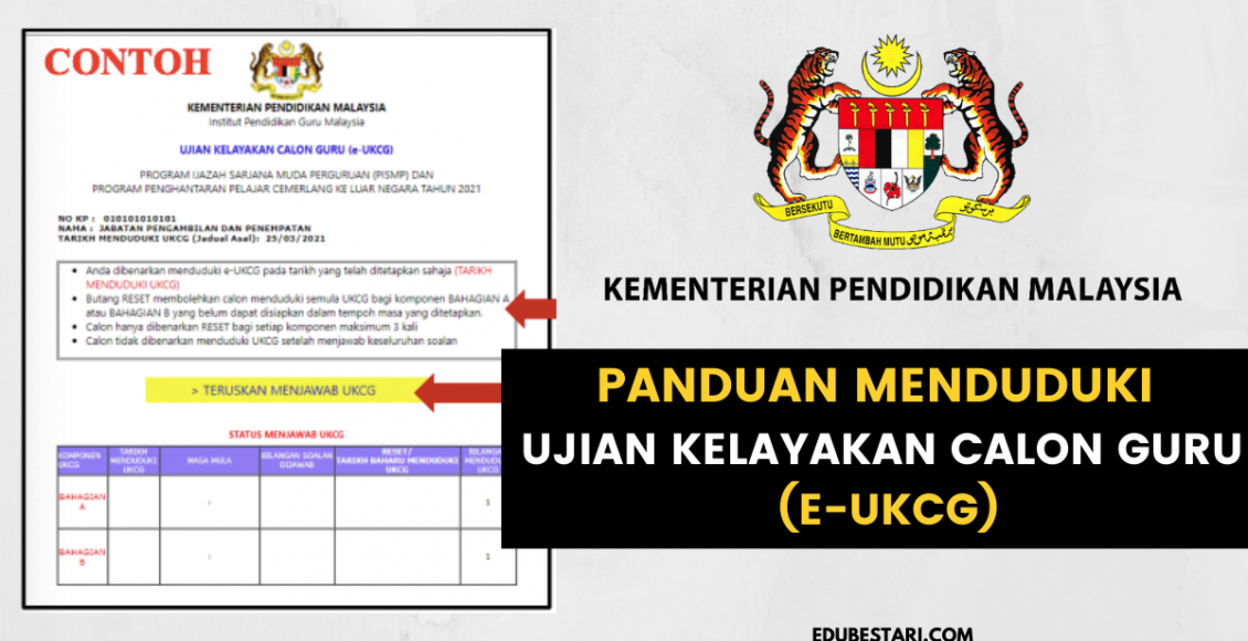 Panduan Menduduki Ujian kelayakan Calon Guru (e-UKCG) KPM 2021 - Edu ...