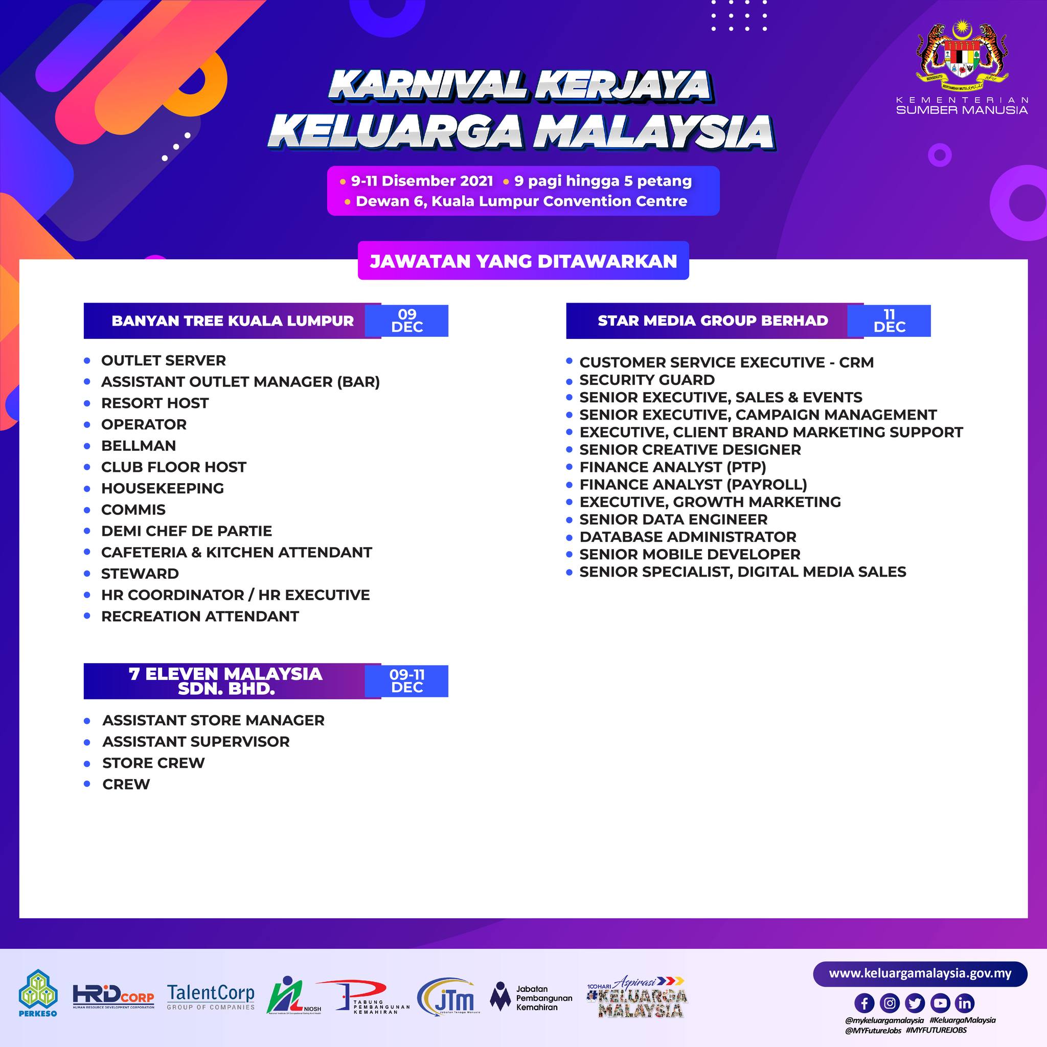 Karnival Kerjaya Keluarga Malaysia: Daftar Temuduga Terbuka, 10,000+ Jawatan Kosong Ditawarkan ...
