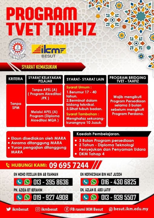 Pengambilan Pelajar Program TVET Tahfiz Di Institut Kemahiran MARA Sesi ... Pengambilan Pelajar Program TVET Tahfiz Di Institut Kemahiran MARA Sesi ...