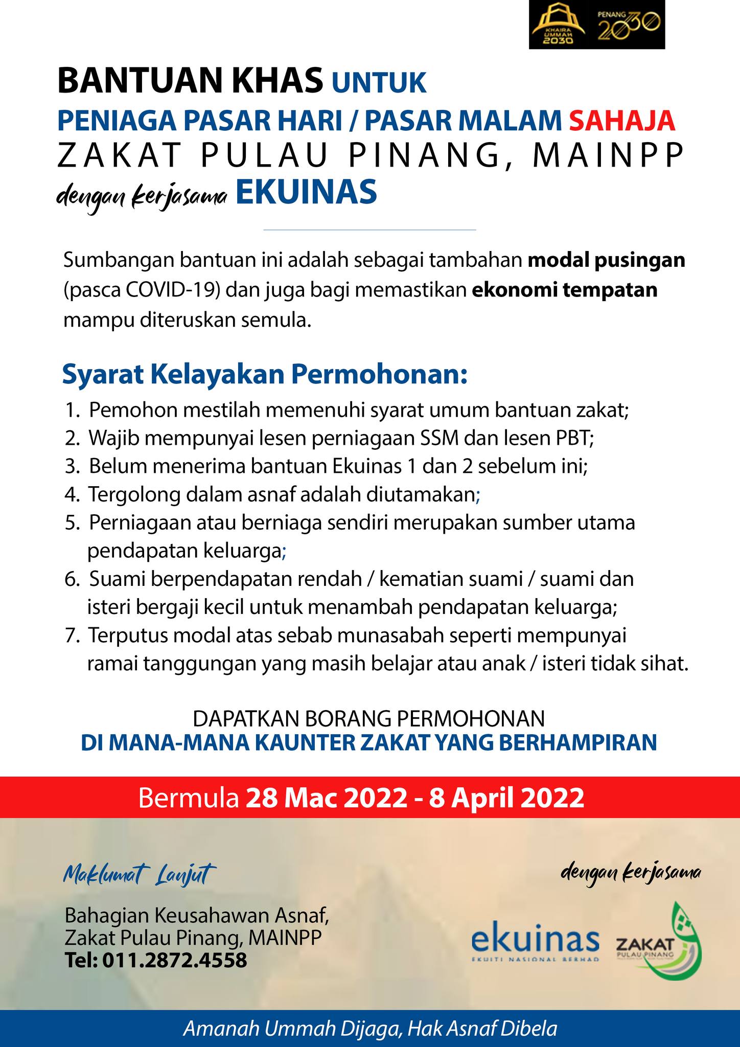 Permohonan Bantuan Khas Modal Pusingan MAINPP Untuk Peniaga Pasar Hari ...