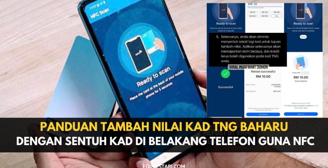 Panduan Tambah Nilai Kad TnG Baharu Dengan Sentuh Kad Di Belakang ...