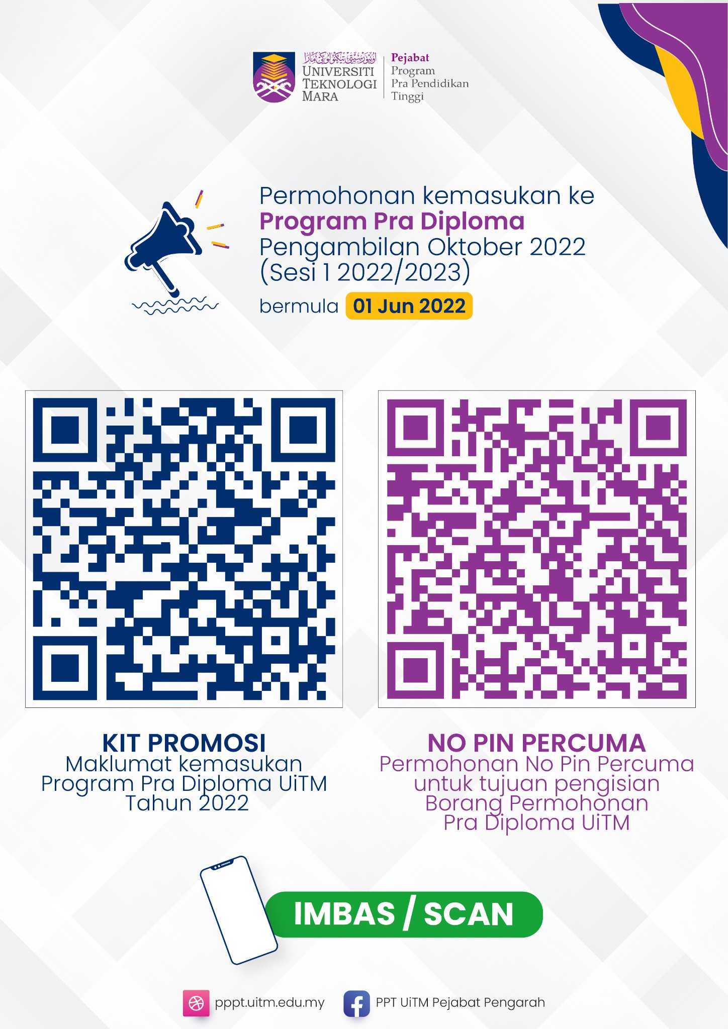 Cara Mohon Nombor Pin Percuma Bagi Permohonan Program Pra Diploma UiTM ...