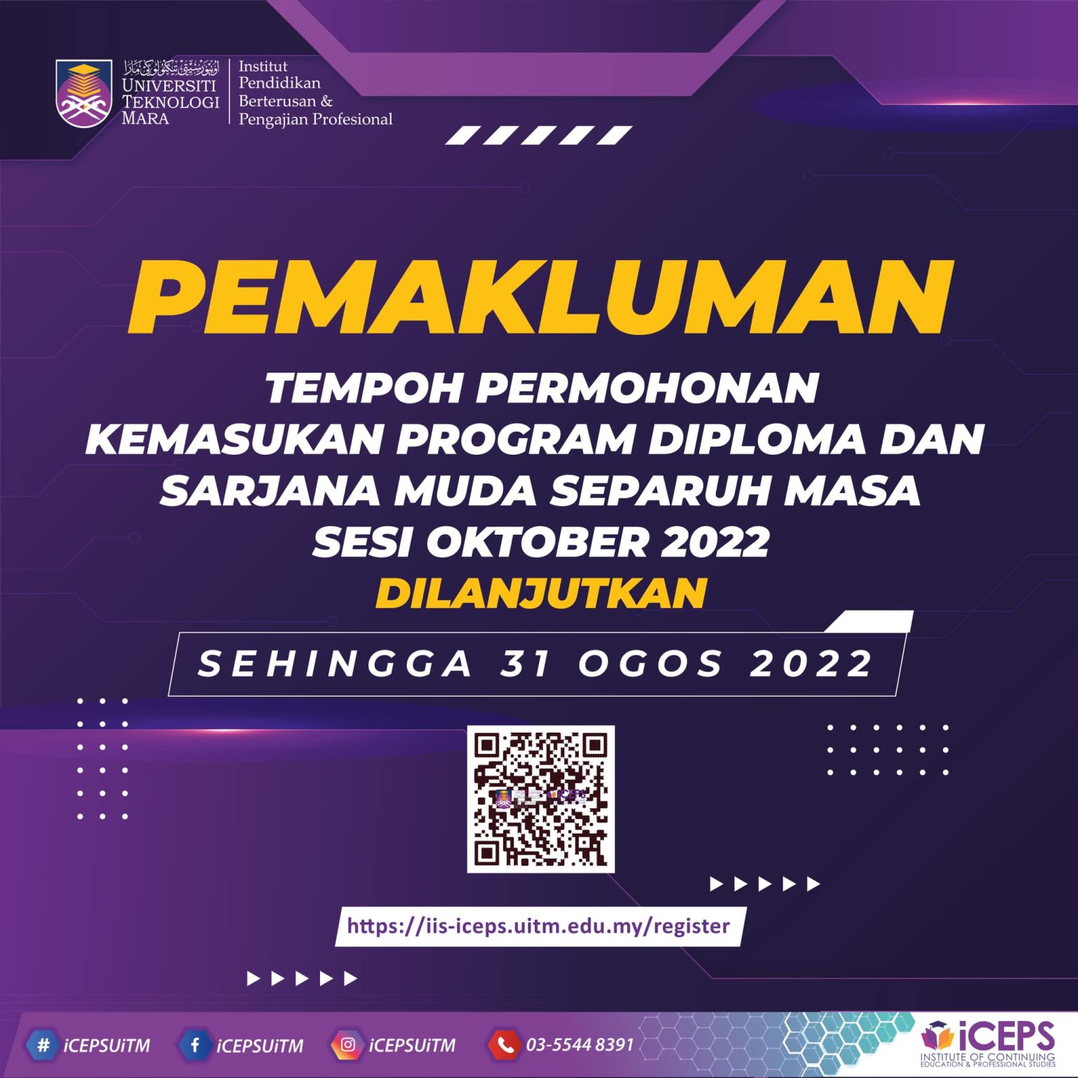 Tawaran Kemasukan Program Diploma/ Sarjana Muda Separuh Masa UiTM ...
