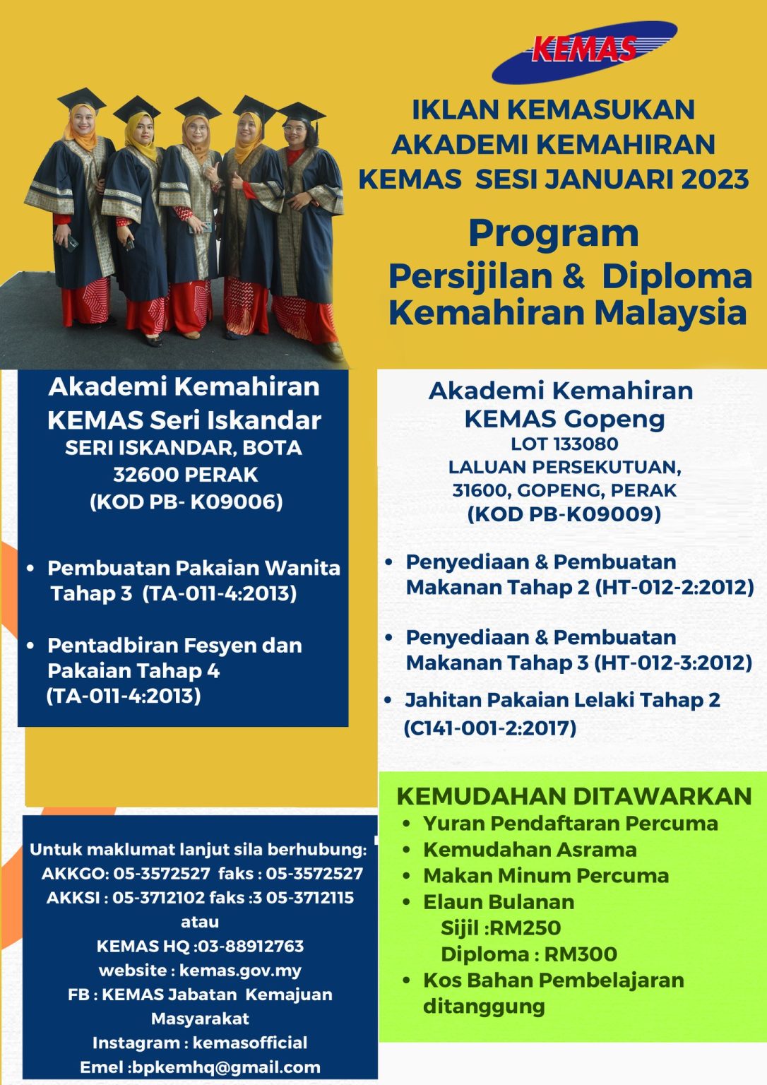 Tawaran Program Sijil & Diploma Kemahiran Malaysia Di Akademik ...