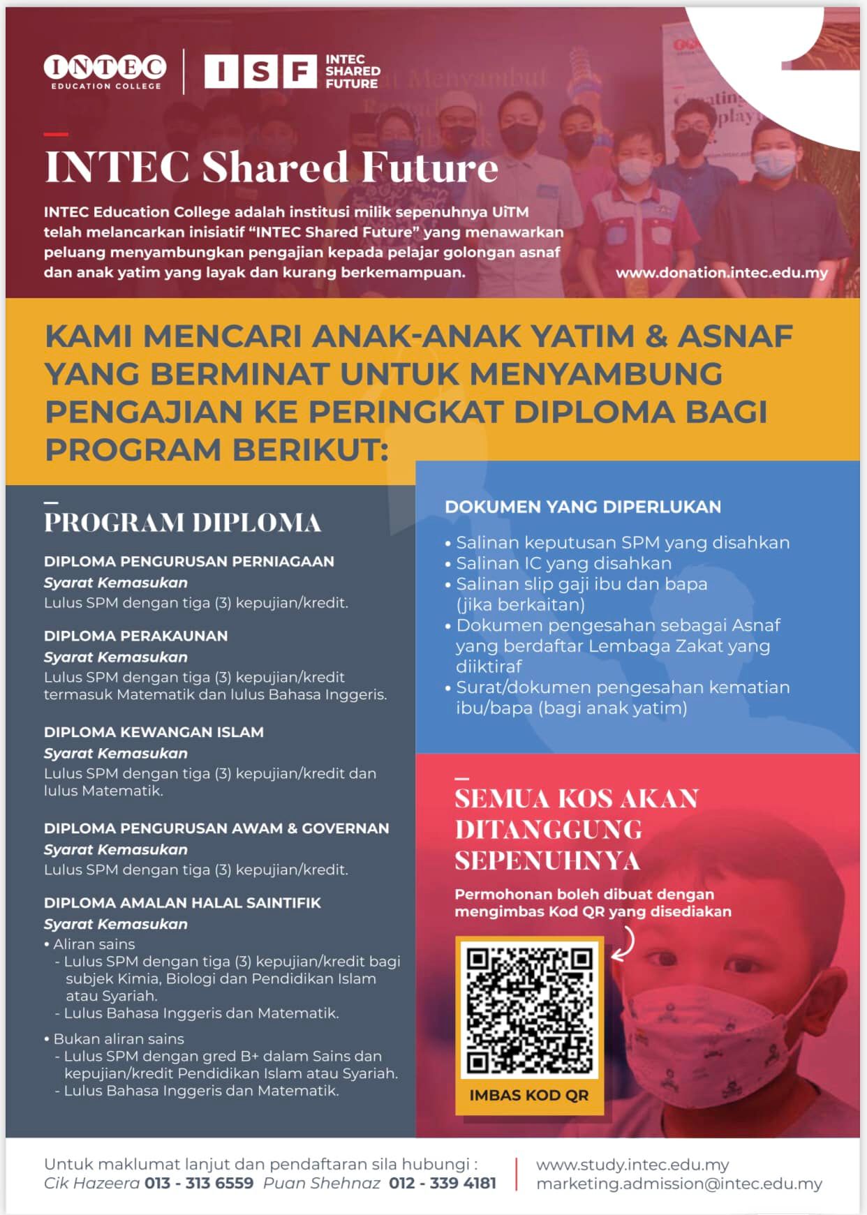 Tawaran Program Diploma Percuma Di INTEC Buat Anak Yatim & Asnaf ...