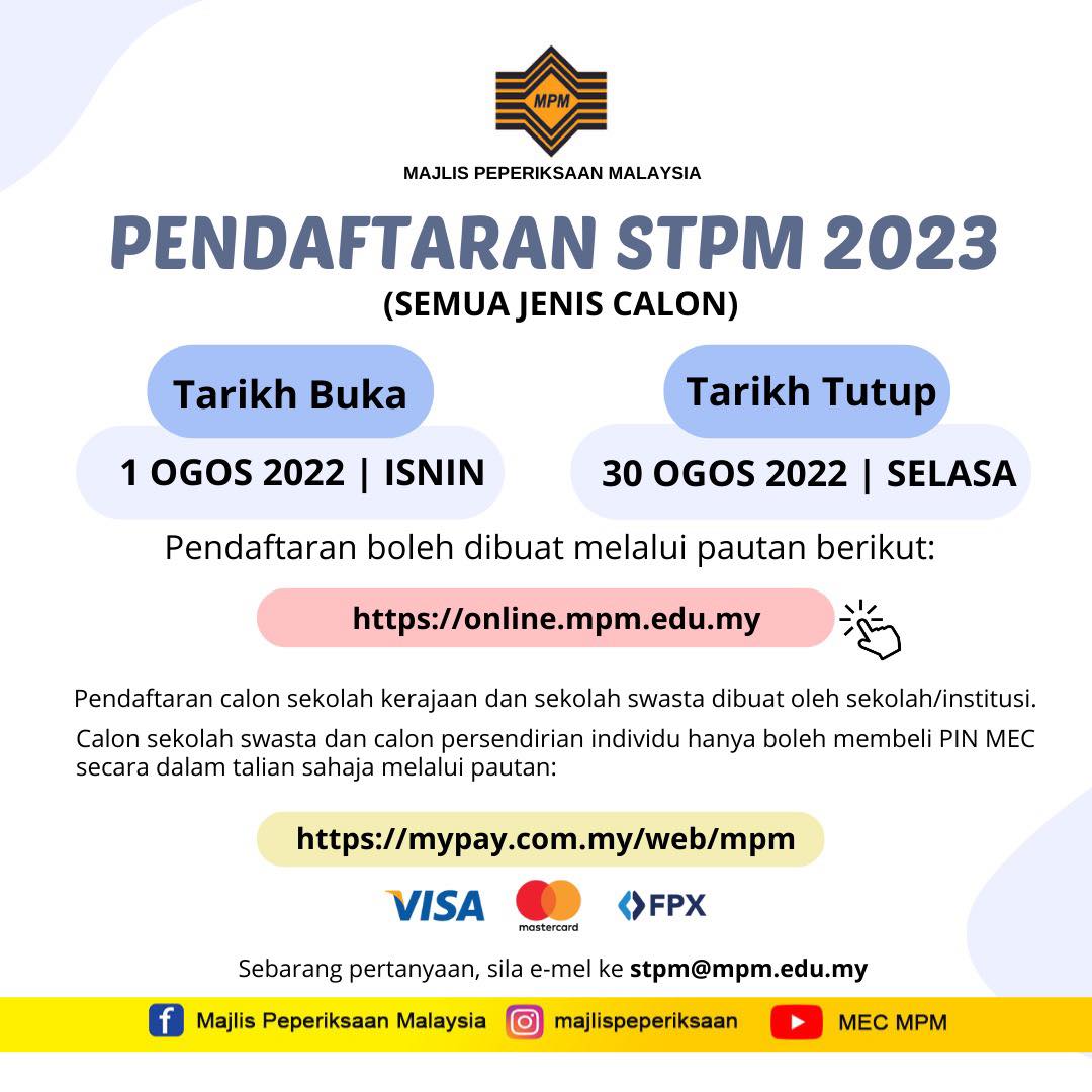 Cara Buat Pendaftaran STPM Tahun 2023 Secara Online » EduBestari