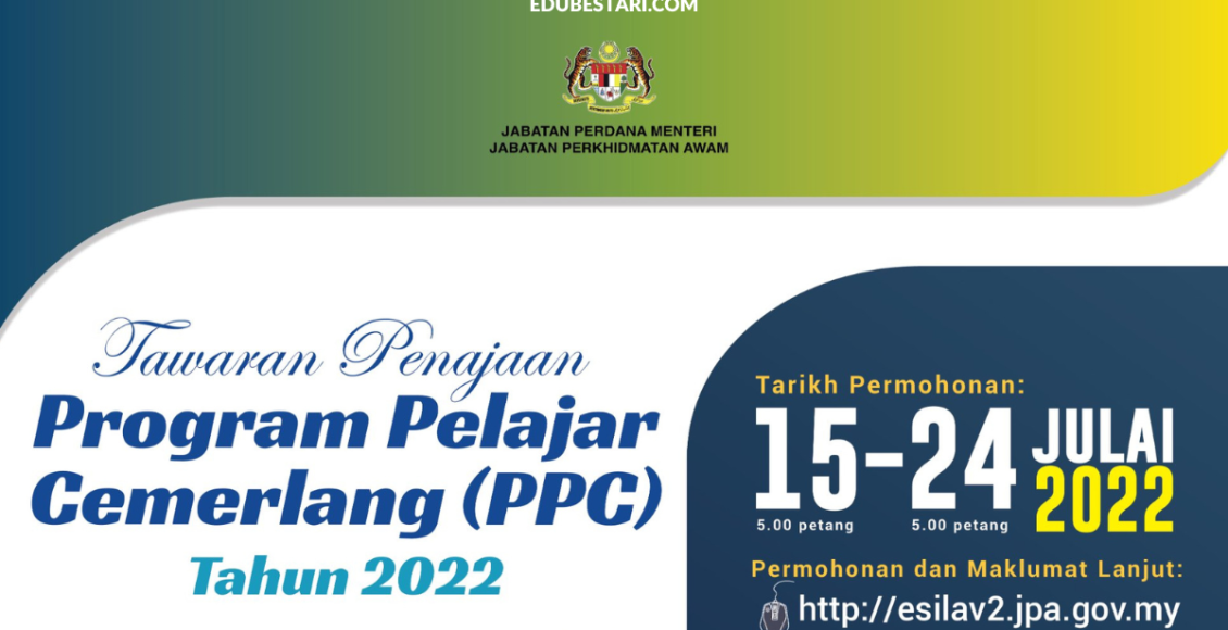 Permohonan Tajaan Program Pelajar Cemerlang (PPC) JPA Kini Dibuka - Edu Bestari