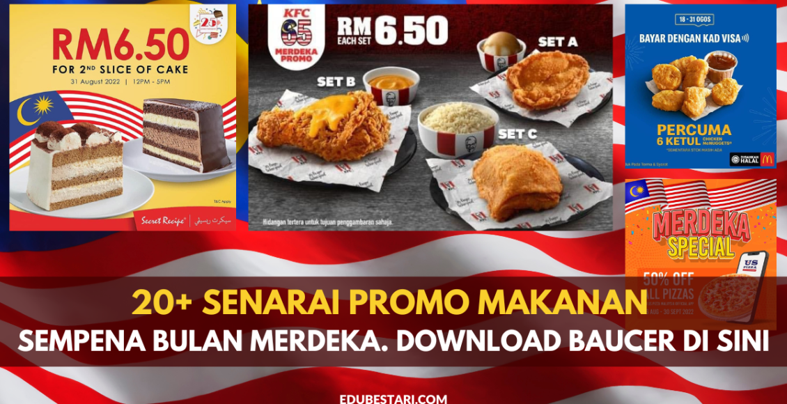 20+ Senarai Promo Makanan Sempena Bulan Merdeka. Download Baucer Di ...