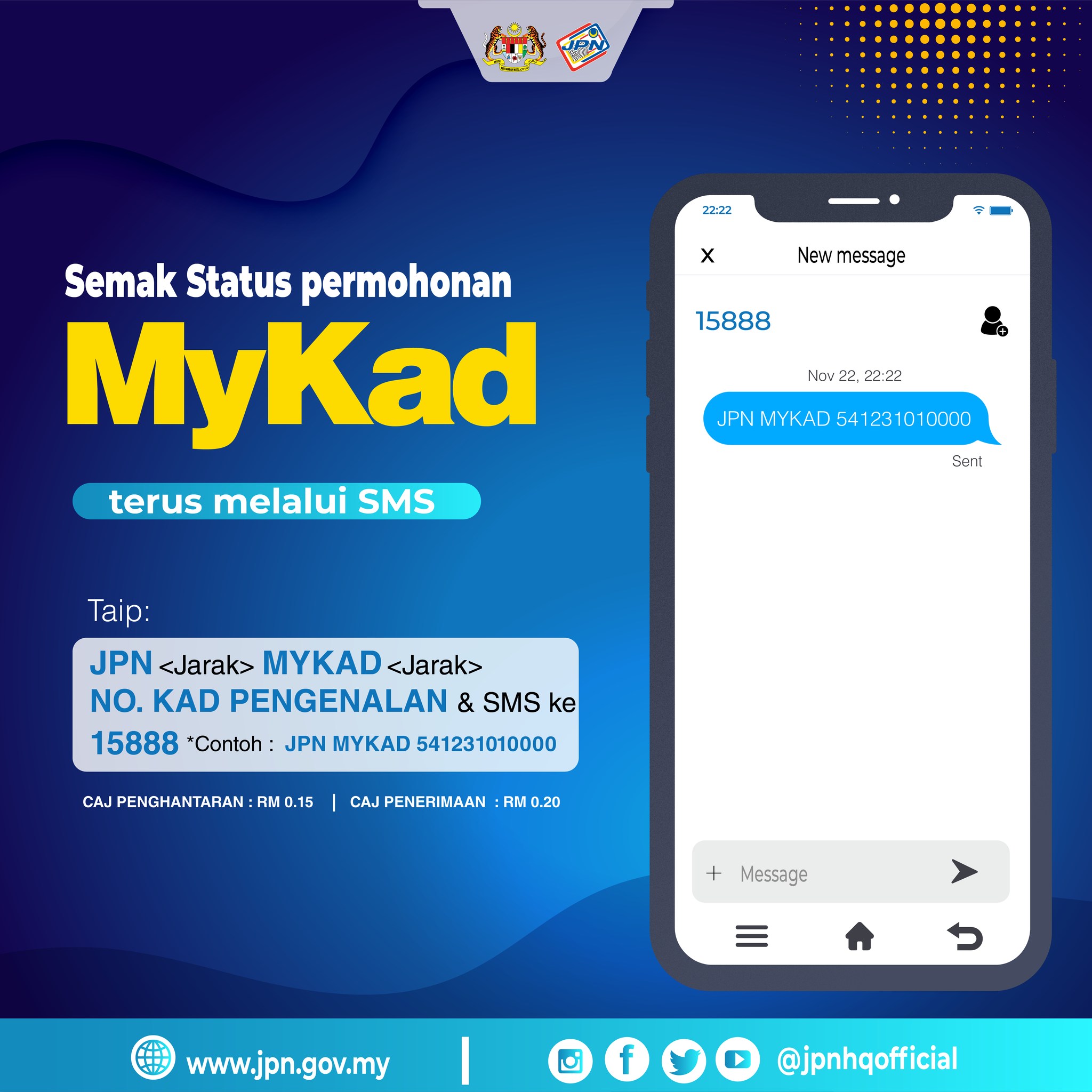 Cara Buat Semakan Status Permohonan MyKad Melalui SMS Dengan Mudah ...
