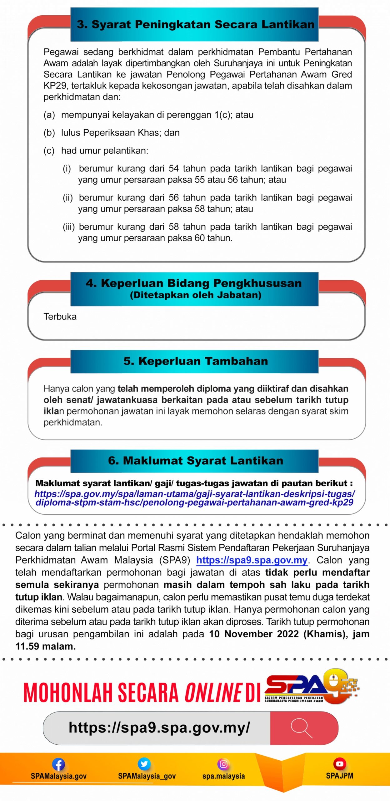 Cara Mohon Jawatan Penolong Pegawai Pertahanan Awam KP29 Dengan Diploma ...