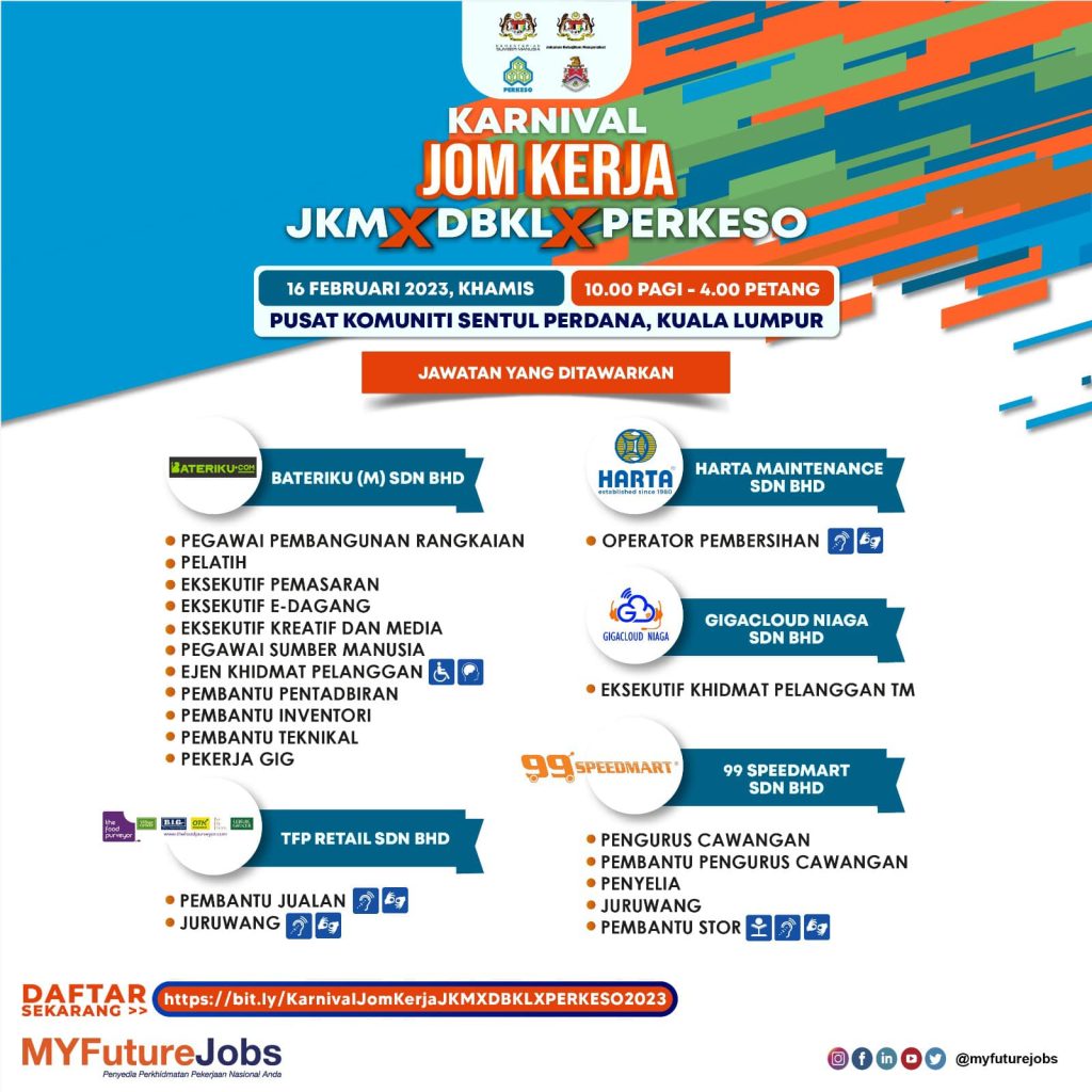 Karnival Jom Kerja Anjuran DBKL, JKM & PERKESO: Lebih 5,000 Peluang ...