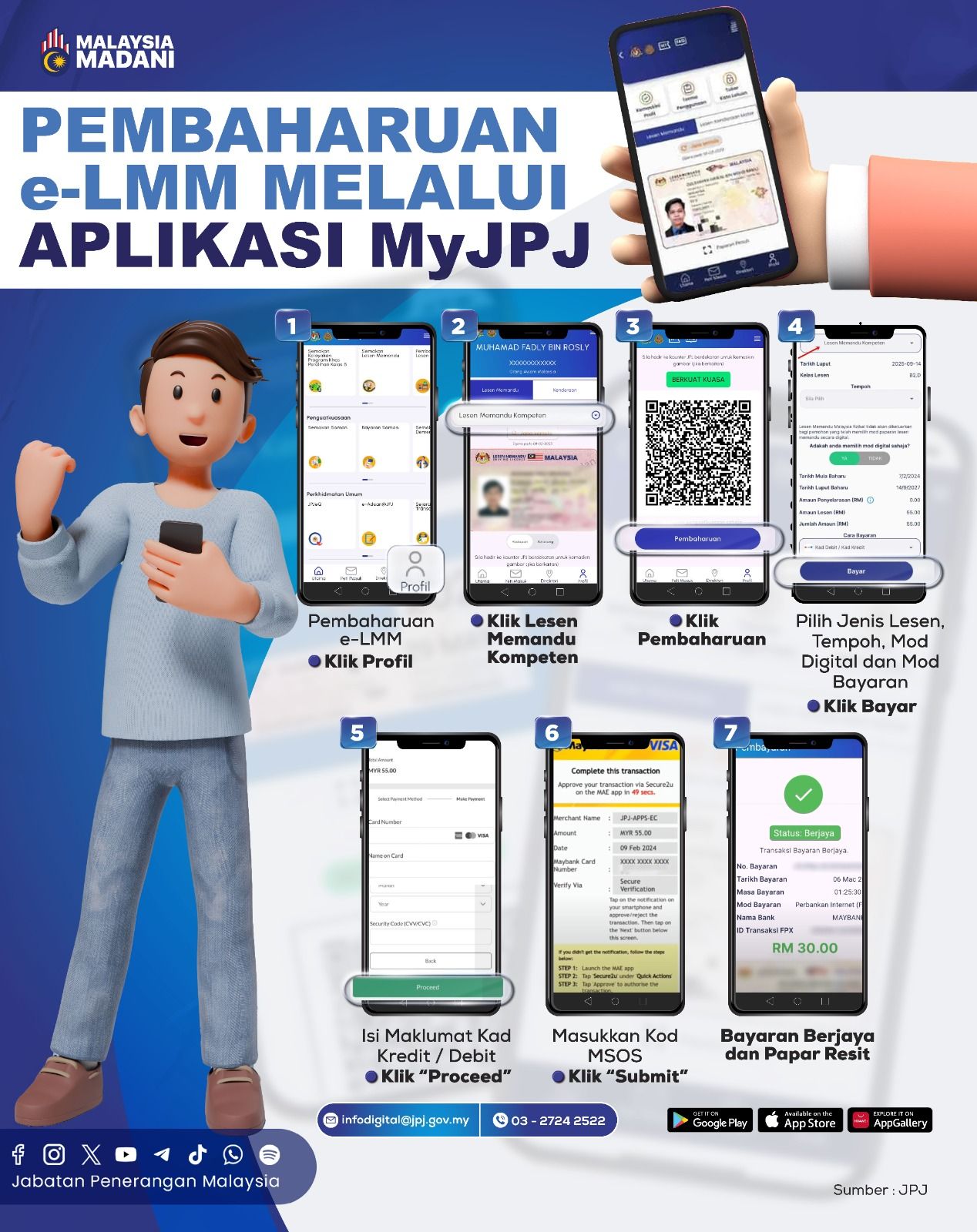 Cara Mudah Pembaharuan Lesen Memandu e-LMM Melalui Aplikasi MyJPJ » EduBestari