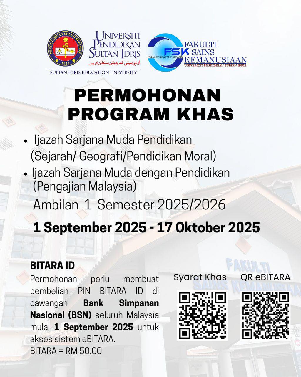 Permohonan Program Khas UPSI 2025/2026 Kini Dibuka – Laluan Istimewa Ke ...